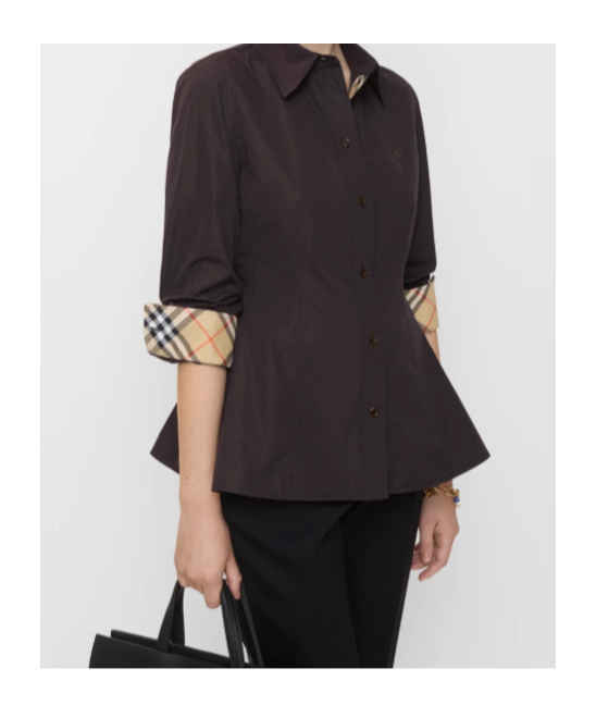 BURBERRY Burberry Fitted Waist Shirt with Embroidery